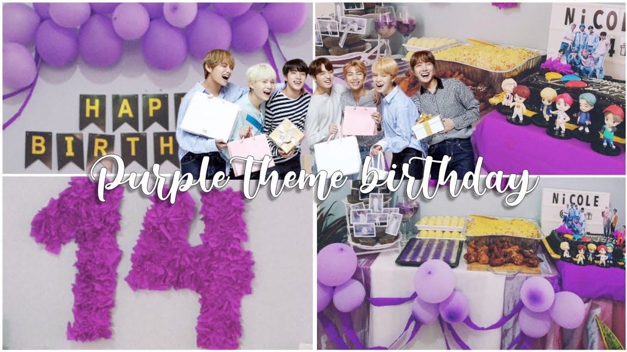 BTS INSPIRED BIRTHDAY PARTY (Purple theme)| DIY with me - YouTube