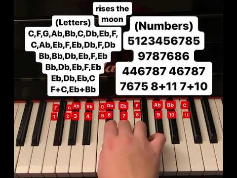 rises the moon piano tutorial (letters and numbers) - YouTube