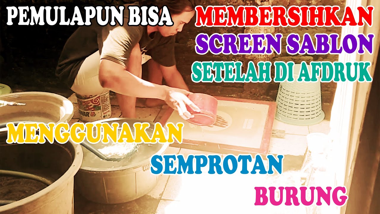 cara mencuci screen sablon - setelah di afdruk - YouTube