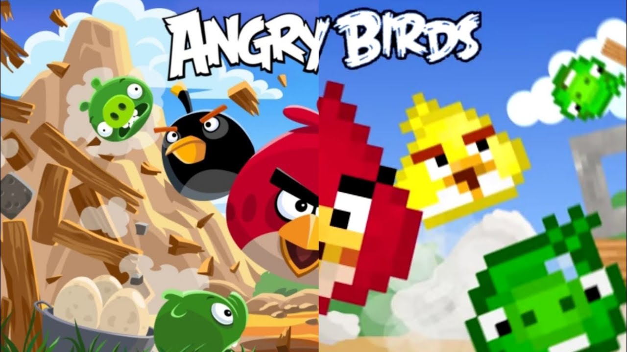 angry Birds but the angry birds theme combine angry birds 8 bit theme # ...