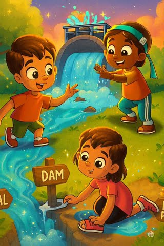 Kids Water source dam ,river , pond ...... #animation#cartoon - YouTube