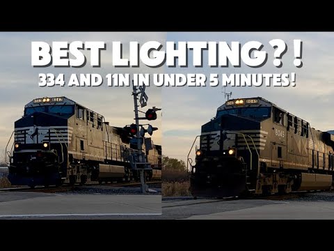 Best Film Lighting?! Evening railfanning with NS 334, 11N and CN M383! - YouTube