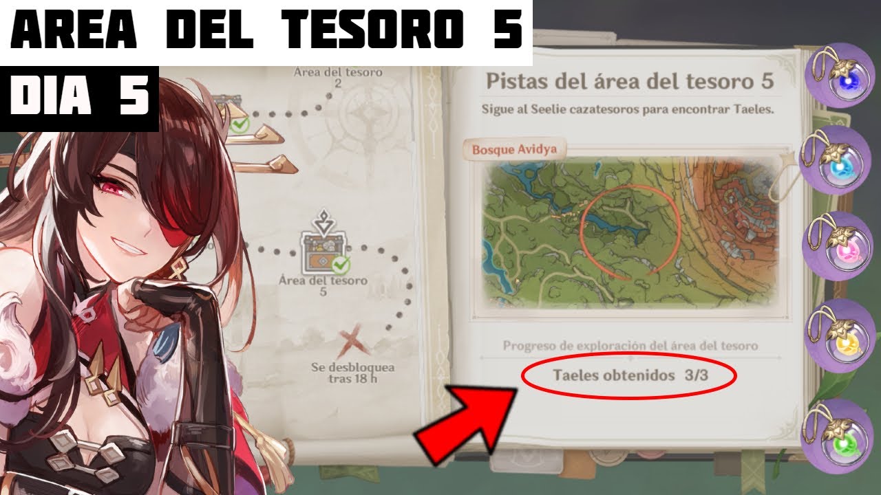 CAZA DE TESOROS DIA 5 BOSQUE AVIDYA GENSHIN IMPACT 3.0 - YouTube