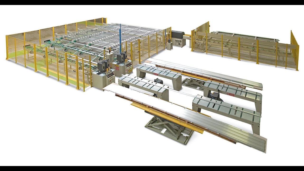 Thermal break assembly line lay out 51 and 57 - YouTube