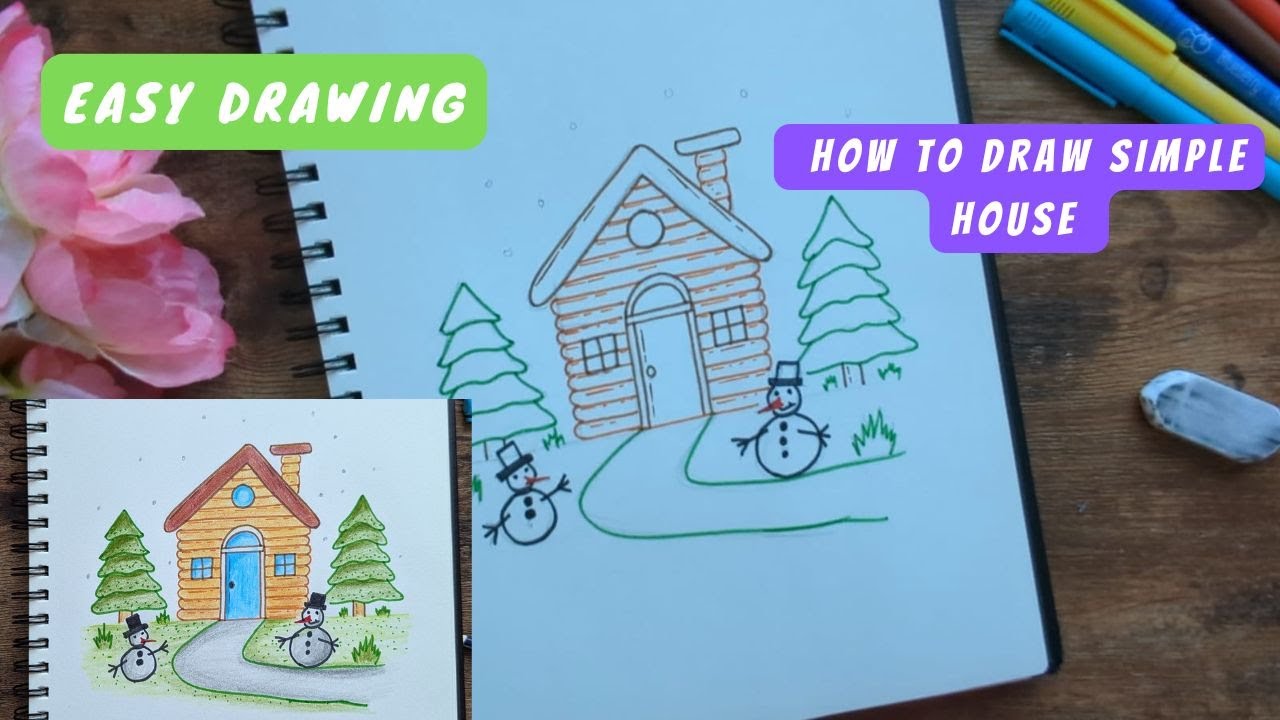 How to draw small simple and sweet home | How to draw house # ...