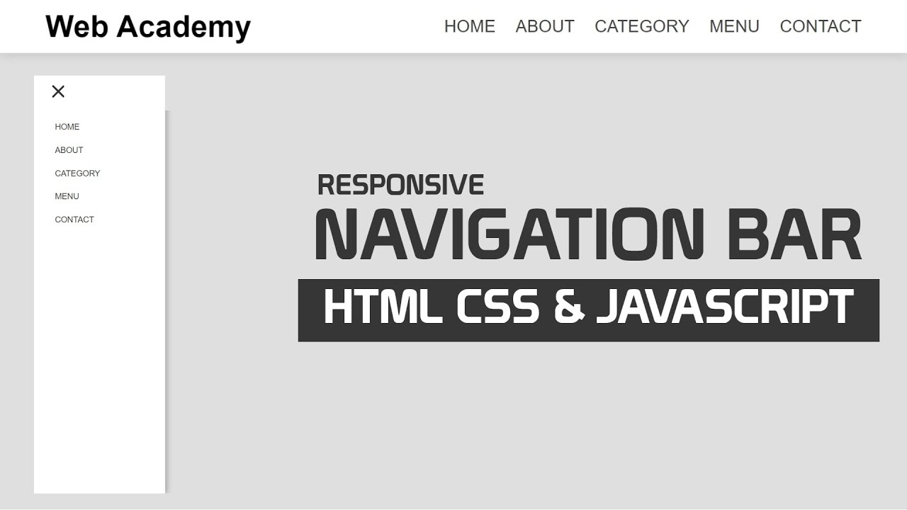 How To Create Responsive Navigation Bar Using Html And Css Youtube 4661