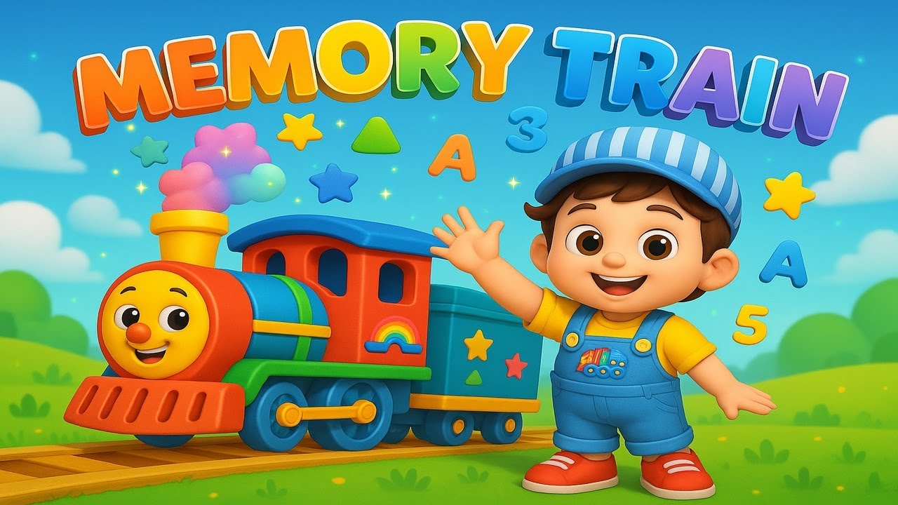 Memory Train 🚂 | Learn Colors, Numbers & Shapes | Kids Rhyme (Loop ...