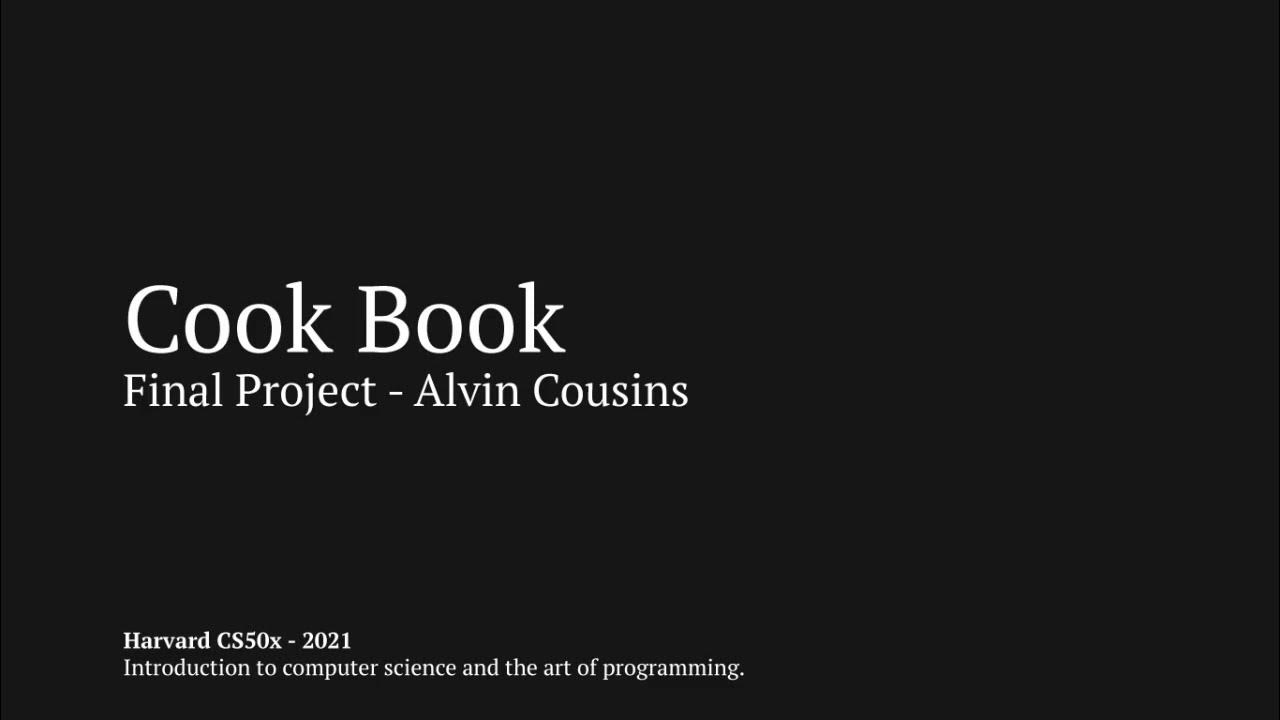 CS50x 2021 Final Project - Cook Book - YouTube
