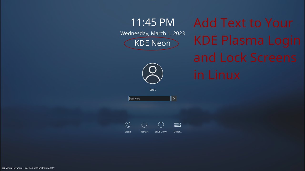 Add Text to Your KDE Plasma Login and Lock Screens in Linux - YouTube