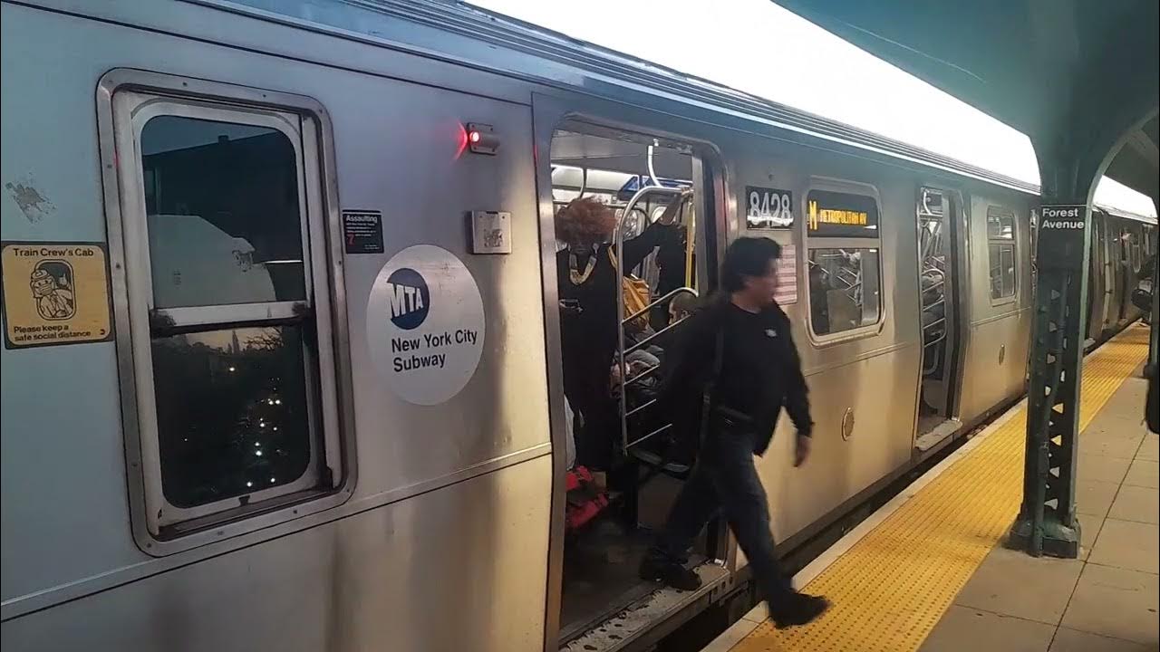 MTA NYC Subway: BMT Myrtle Av Line: Middle Village Bound Alstom R160A-1 (M) Local Train @ Forest ...