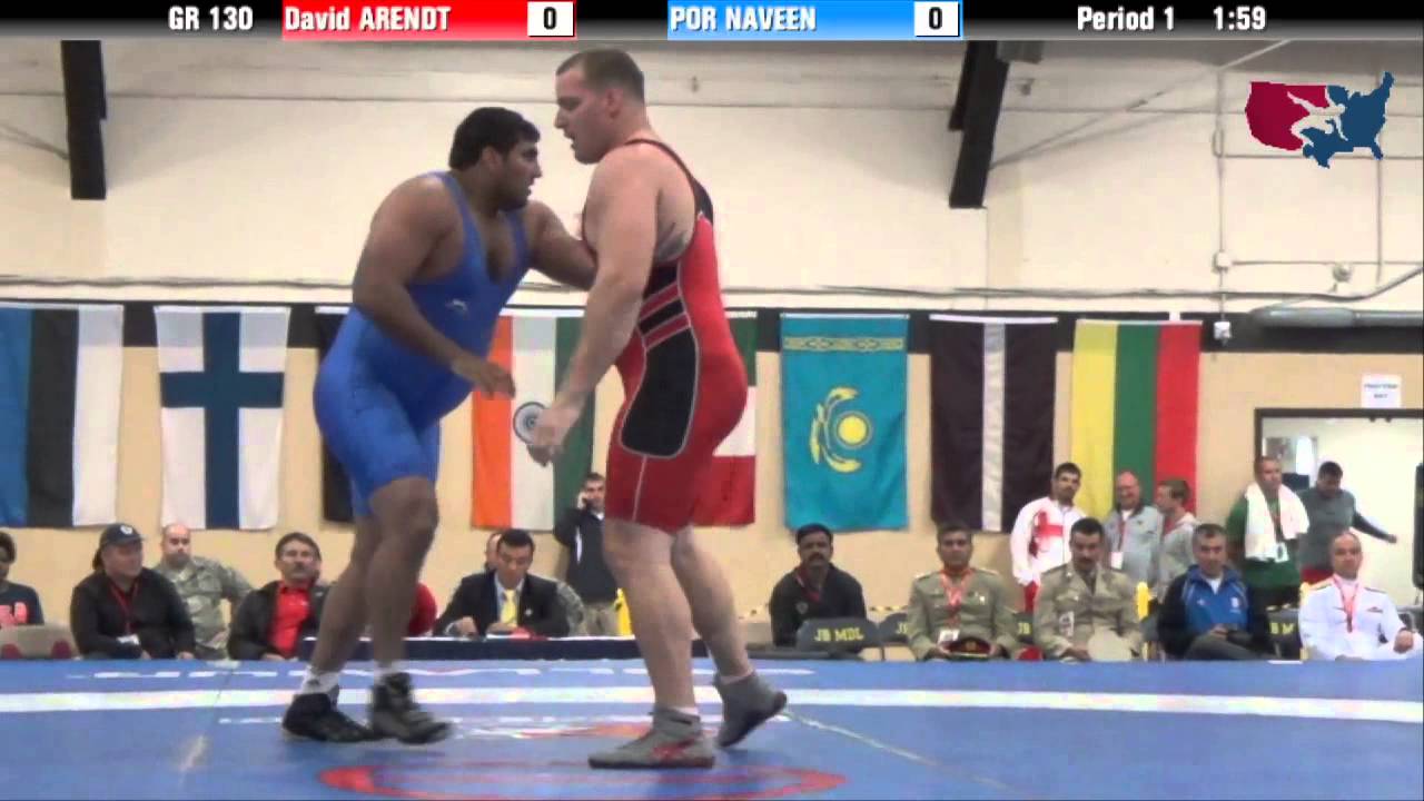 130 KG Bronze - David Arendt (USA) vs Por Naveen (IND) - YouTube