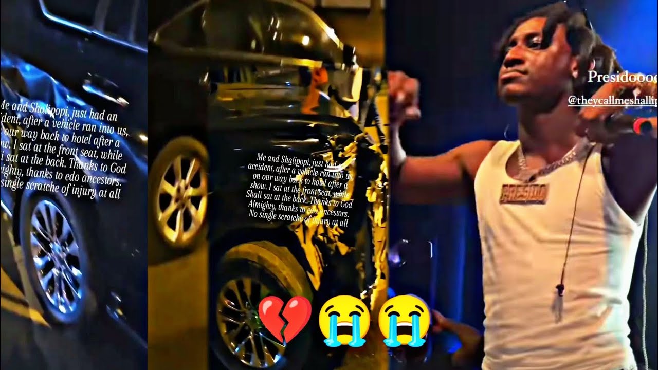 Shallipopi involved in a car accident on his way back from a show last ...