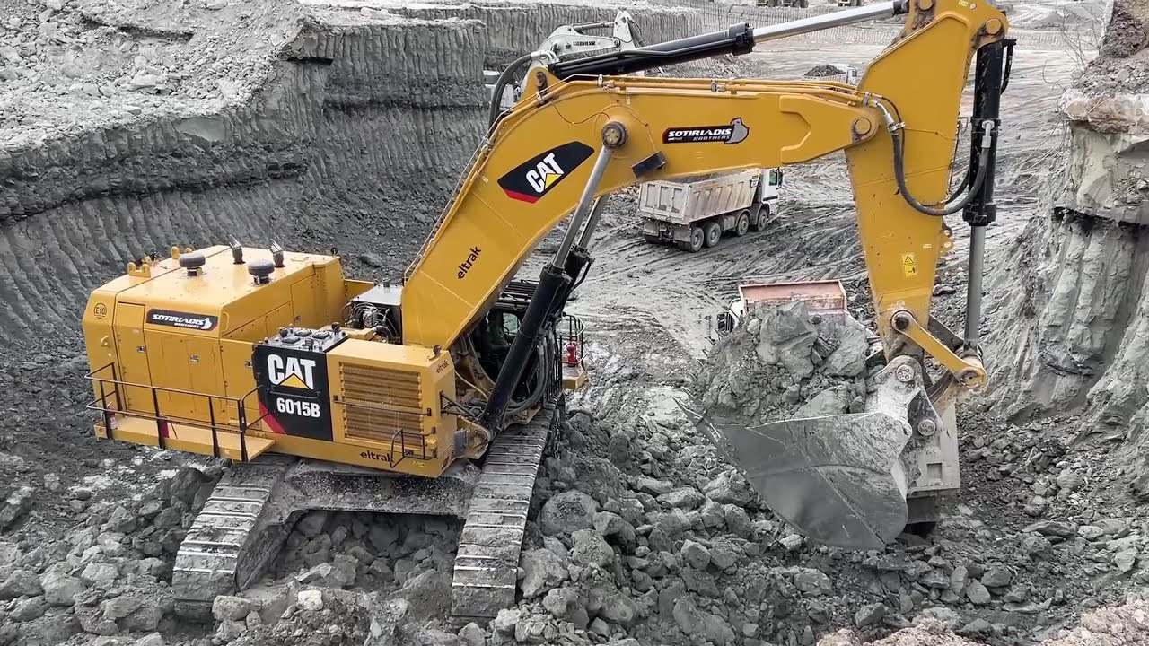 Caterpillar 6015B Excavator Loading Mercedes & MAN Trucks - Sotiriadis ...