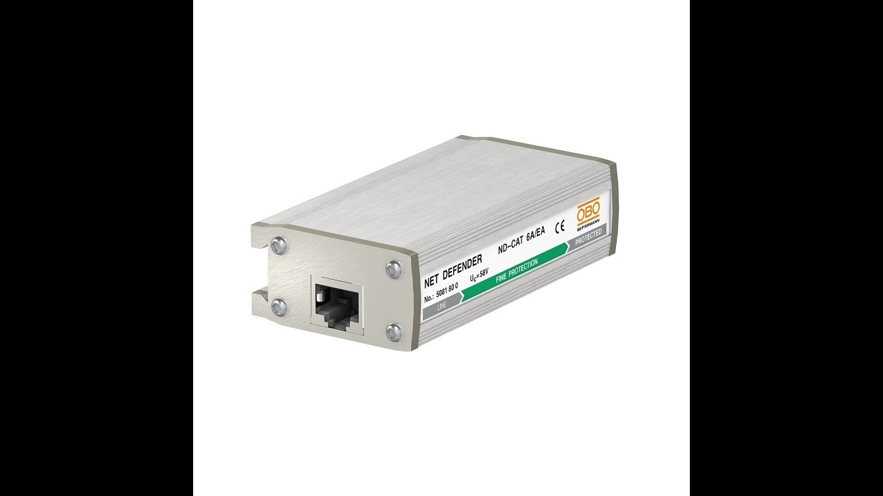 Montaż ogranicznika przepięć NET DEFENDER - OBO Bettermann - YouTube