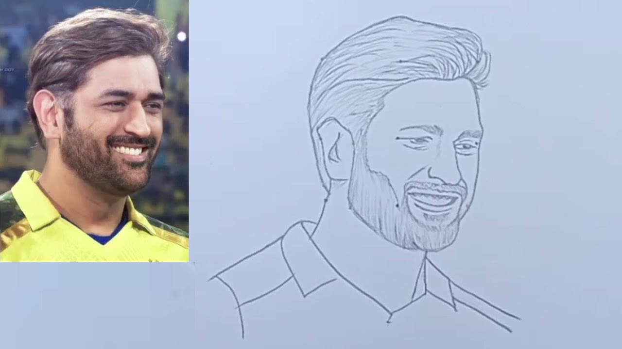 Master the Art of Drawing Dhoni's Face with Just 3x3 Dots! Step by Step ...