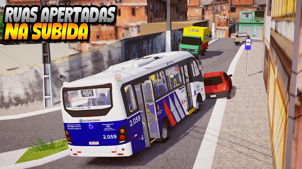 VOLTA DA LINHA NAS RUAS APERTADAS COM MICRO ÔNIBUS - PROTON BUS ...
