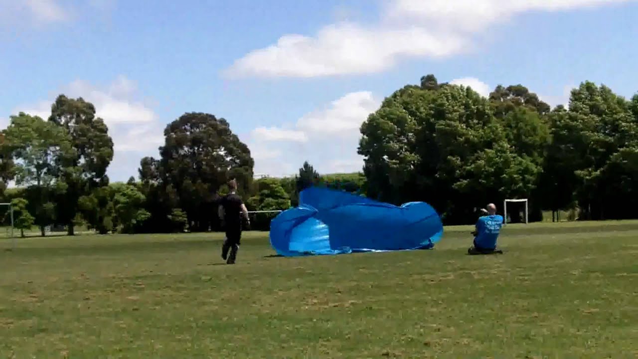 Tarp parachute - Our first tries - YouTube