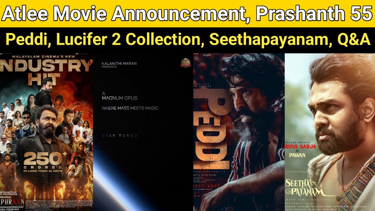Atlee Movie Announcement | Peddi, Prashanth 55, Lucifer 2 Collection ...