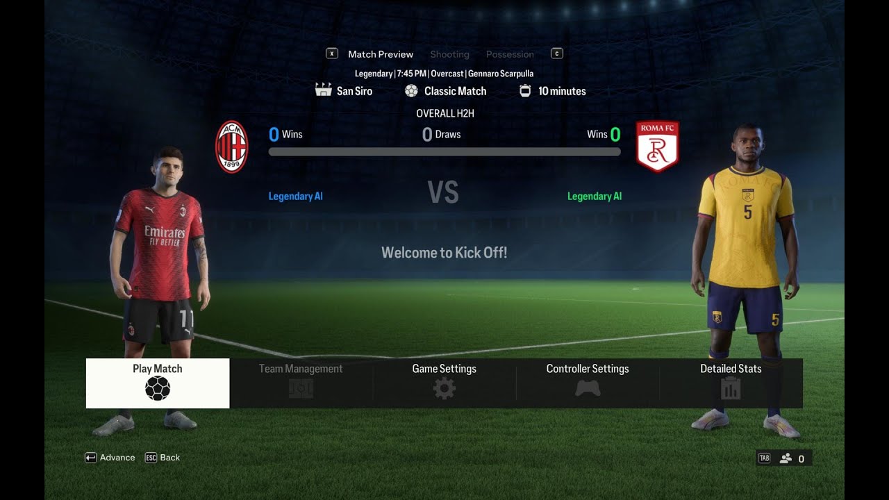 EA SPORTS FC 24 gameplay - AC Milan vs AS Roma [4K 60FPS] - YouTube