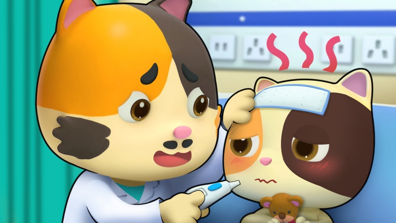 Baby Kitten is Sick | Pretend Play with Doctor Toys | Sick Song, Doctor ...