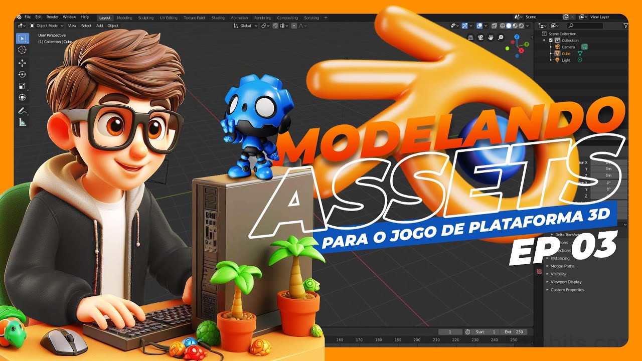 Modelando Assets no Blender Ep 03 | JOGO de PLATAFORMA 3D na Godot ...