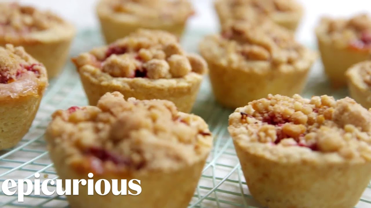 The Easiest Peach-Raspberry Mini-Pies | Epicurious - YouTube