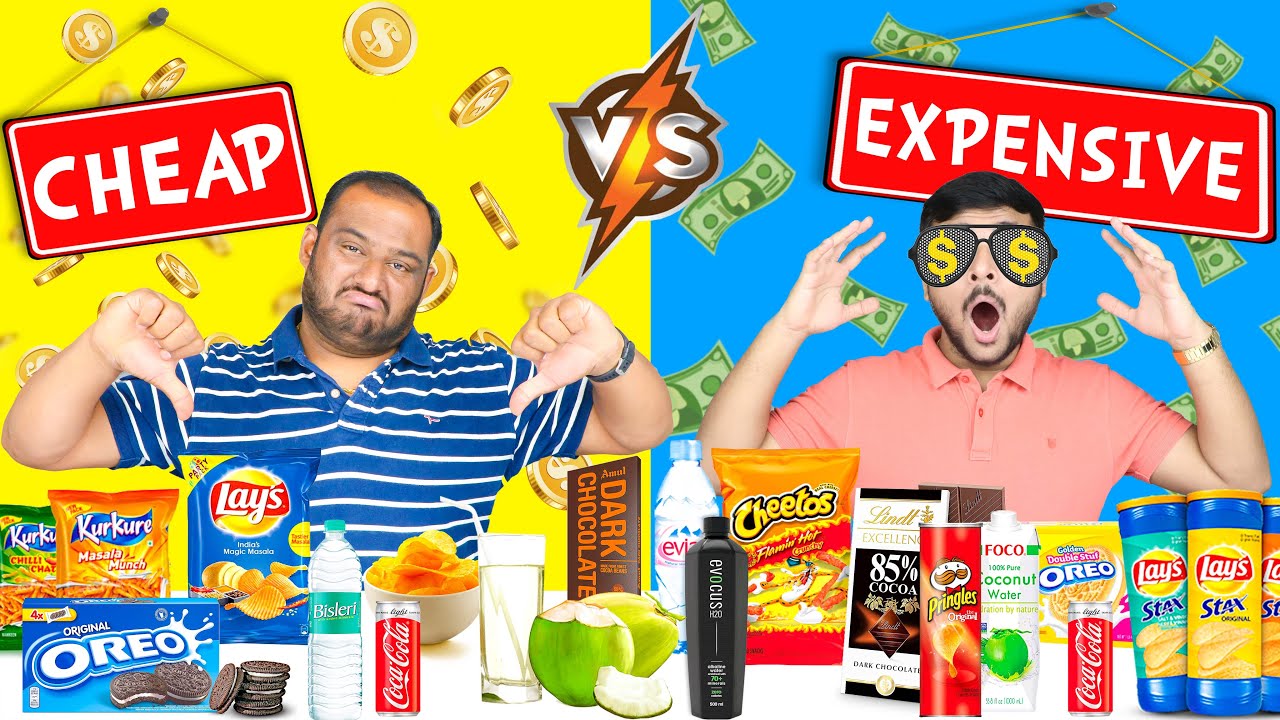 CHEAP VS EXPENSIVE FOOD CHALLENGE Expensive Food Cheap Food cheap-vs-expensive-food-challenge-expensive-food-cheap-food