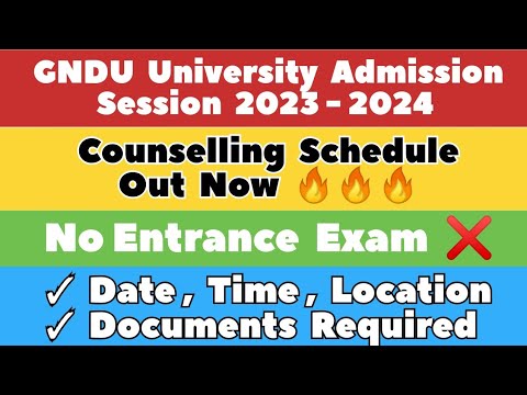 GNDU Admission 2023 Counselling Schedule Out Now 😱🔥| No Entrance Exam ...