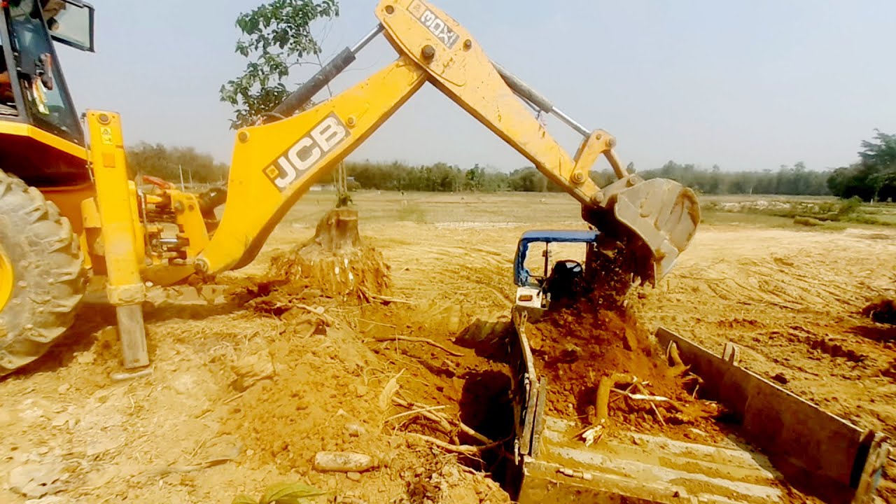 Amazing!!!JCB Backhoe Machine Loading Tractor-SWRAJ 735FE & EICHER ...