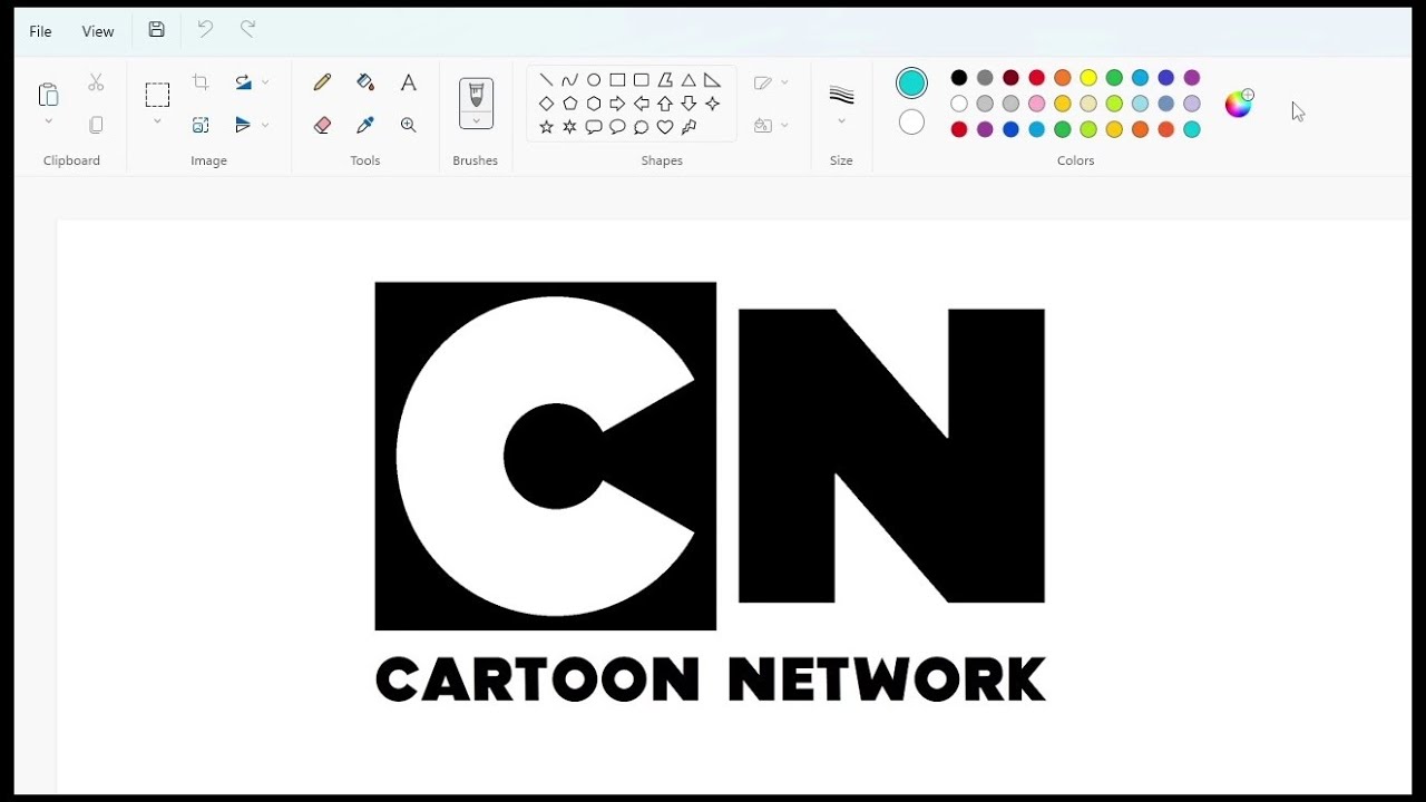 How to draw the Cartoon Network logo using MS Paint | Draw using mouse ...