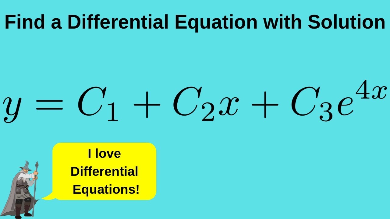 Find The Differential Equation Given The General Solution Y C 1 C