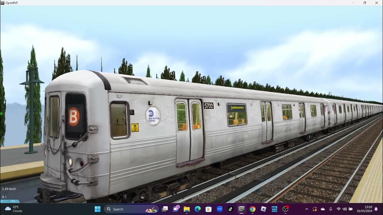 Openbve Easter special:R46 B train arriving and departing Kings highway - YouTube