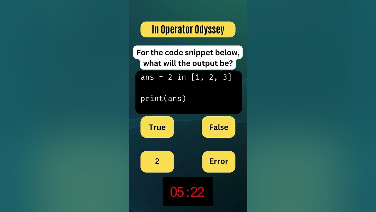 Can You Solve This Python Question? #15 In Operator Odyssey - Python ...