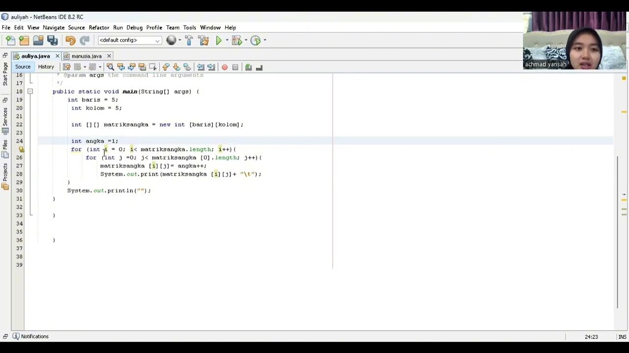 Tugas 12 array 2 dimensi (matriks) - YouTube