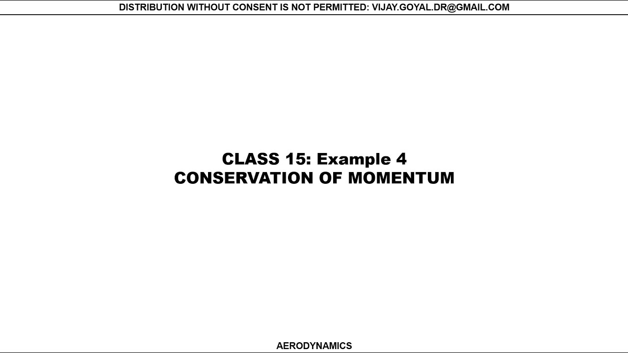 Aerodynamics Class 15 Conservation of Momentum Ex4 - YouTube