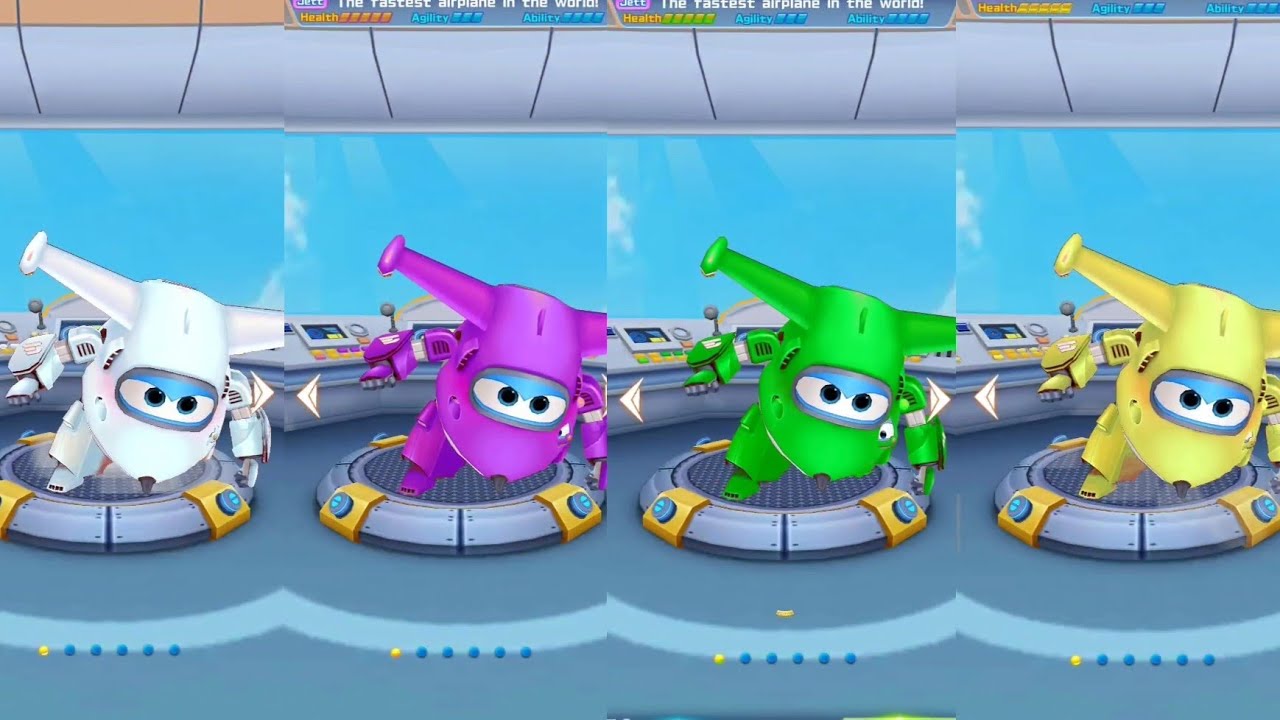 Super Wings Jett Run Jett White vs Jett Pink vs Jett Green vs Jett ...