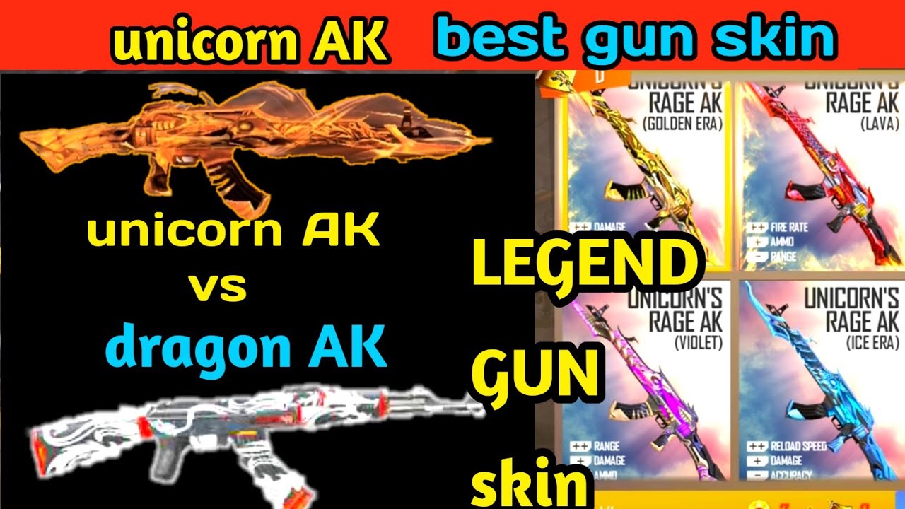 Unicorn AK best gun skin😱😱 || dragon AK vs Unicorn AK Pro gun skin ...