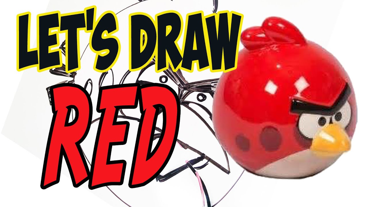 Drawing Red from Angry Birds! (Basic shapes and lines) - YouTube