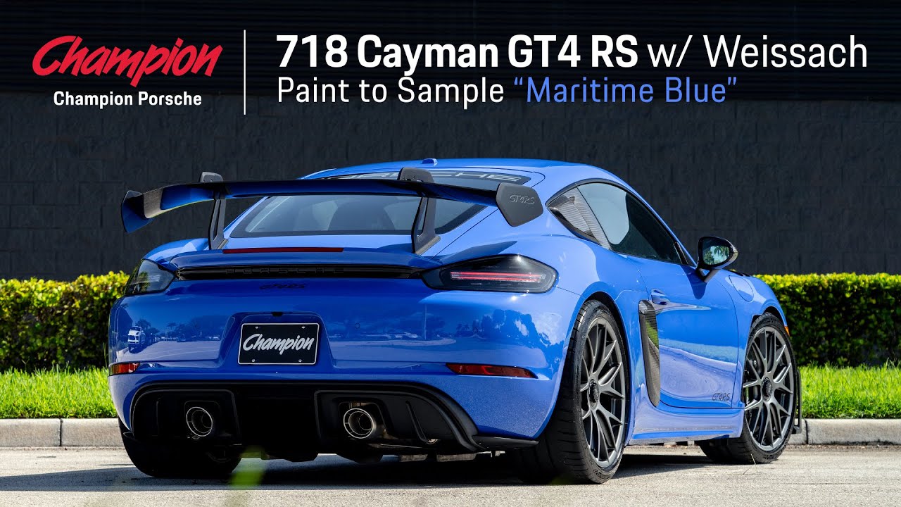 Paint to Sample 718 Cayman GT4 RS in Maritime Blue - YouTube