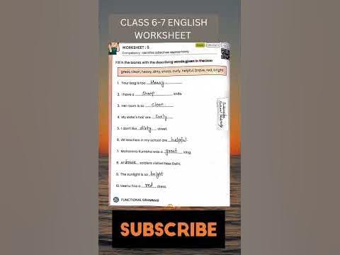 English Class 6-7 Worksheet 5 #englishworksheet #class6 #class7 # ...