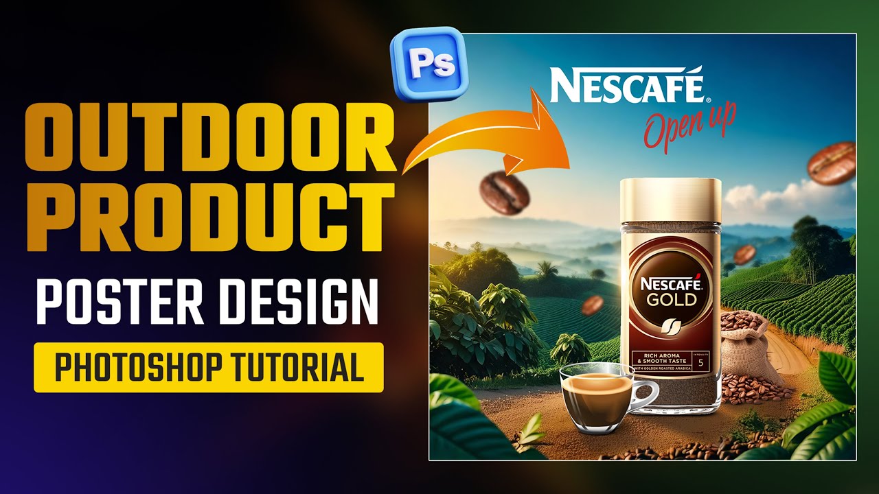 Create Outdoor Coffee Poster Design in Photoshop | photoshop Tutorial ...