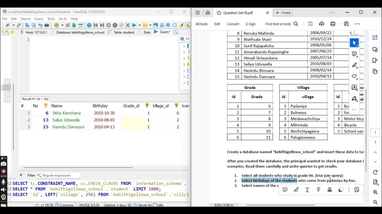 Database Management System I Task 10 1st Year Java Institute Youtube