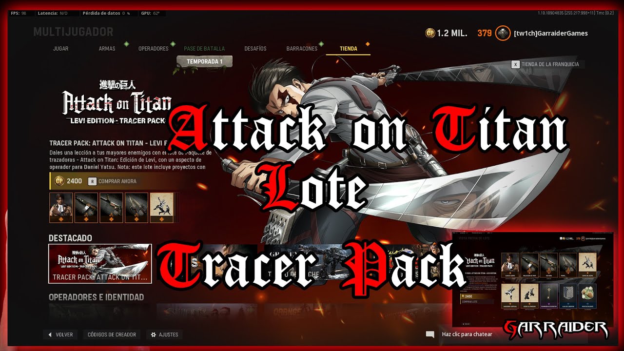 Attack on Titan LEVI EDITION-TRACER PACK CALL OF DUTY WARZONE /VANGUARD ...