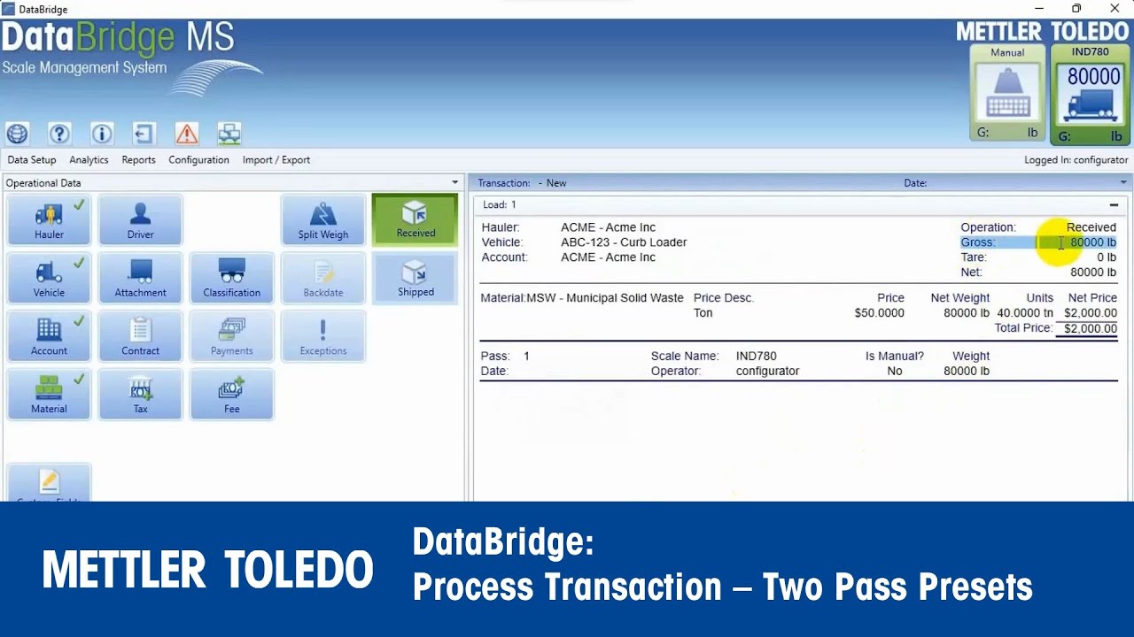 DataBridge: Process Transaction - Two Pass Presets - YouTube