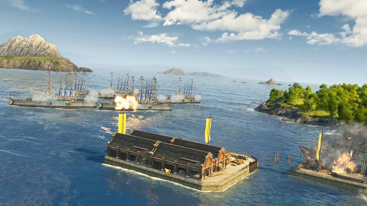 Anno 1800 Dlc Ep 7 Islands Invaded By Navy Warships Anno 1800 Sunken Treasure Dlc