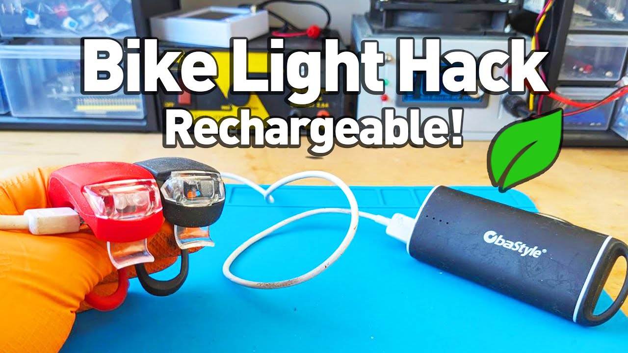 Bike light hack - Make it rechargeable with an old power bank! - YouTube