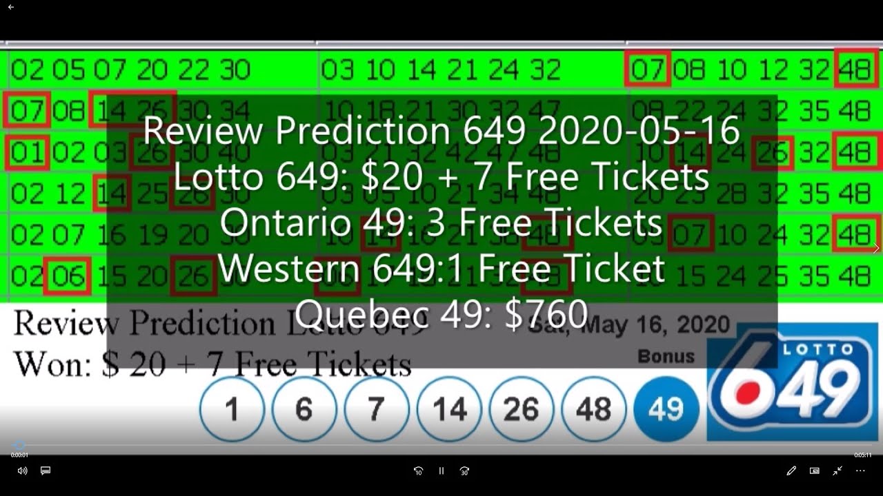 Review Winning Prediction Lotto 6.49 for 2020-05-16 - YouTube