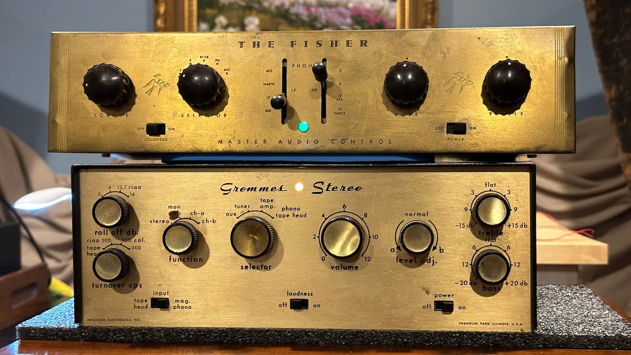 JBL C60 S8R + Fisher 50c (mono) vs Grommes 208(stereo) preamp - YouTube