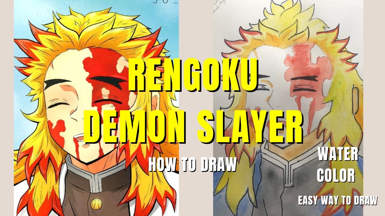 How to Draw Rengoku (injured)from Demon Slayer in different art styles ...