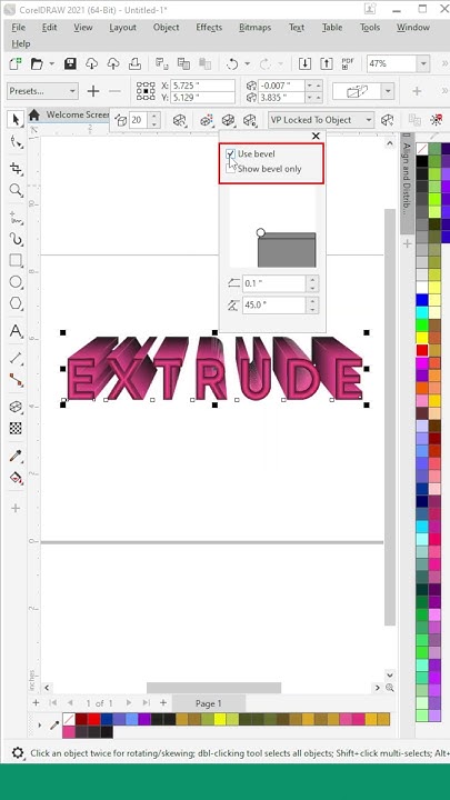 How to use Extrude Tool in CorelDraw #tutorial #shorts - YouTube